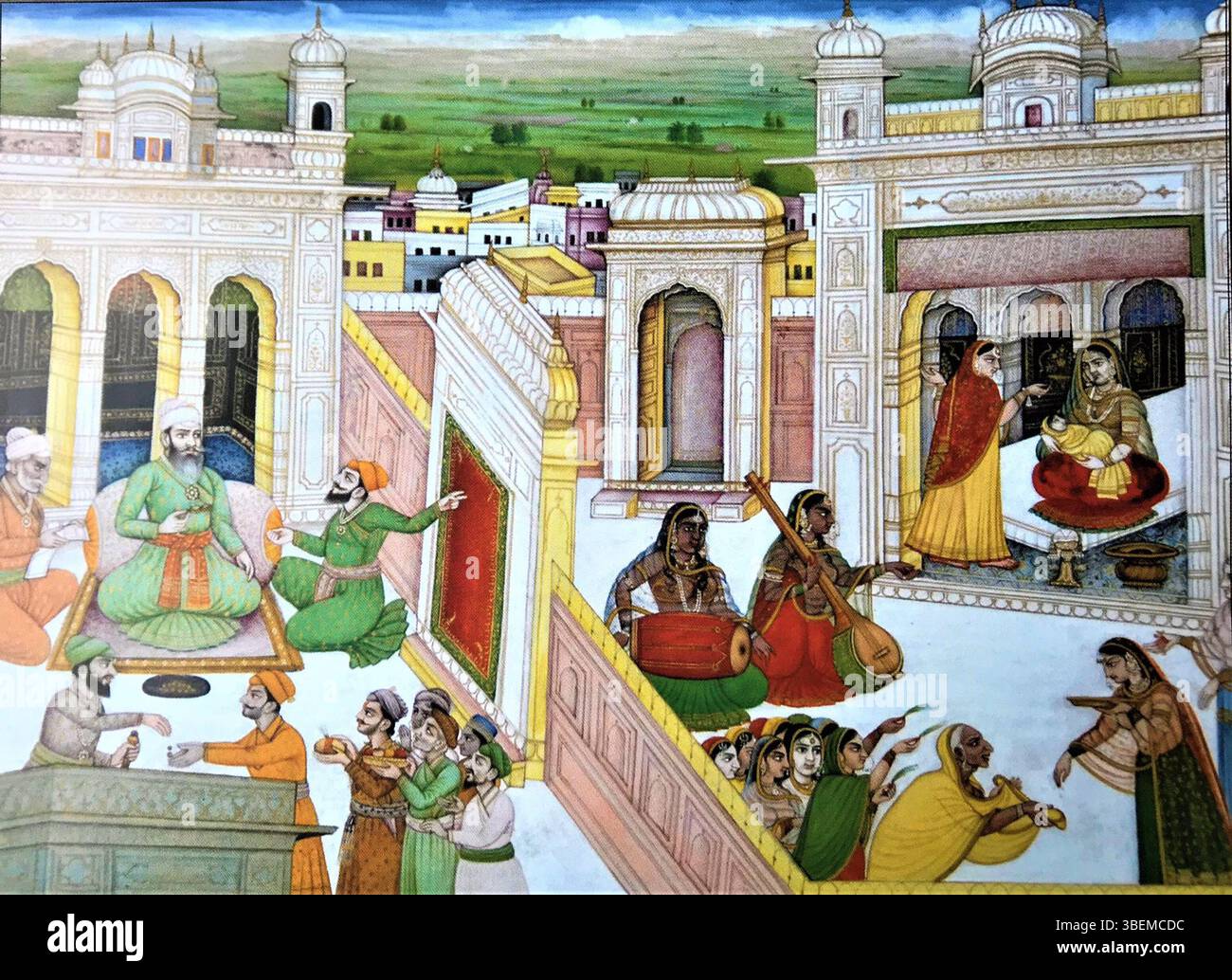 This 19th-century painting, attributed to Basahathullah (Basharat Ullah), depicts Guru Tegh ...