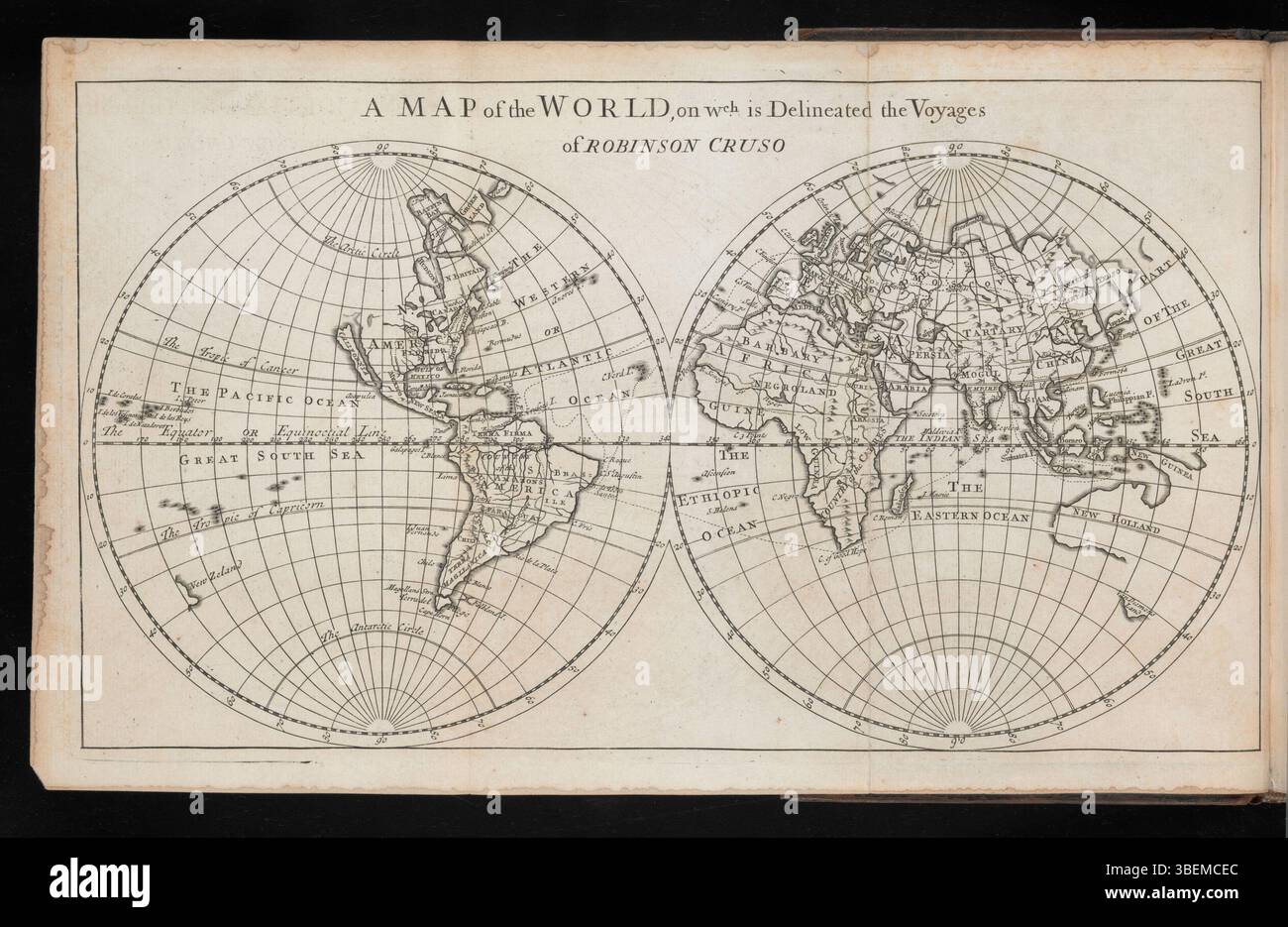 This map, dated 1719, depicts the world and includes routes from the ...
