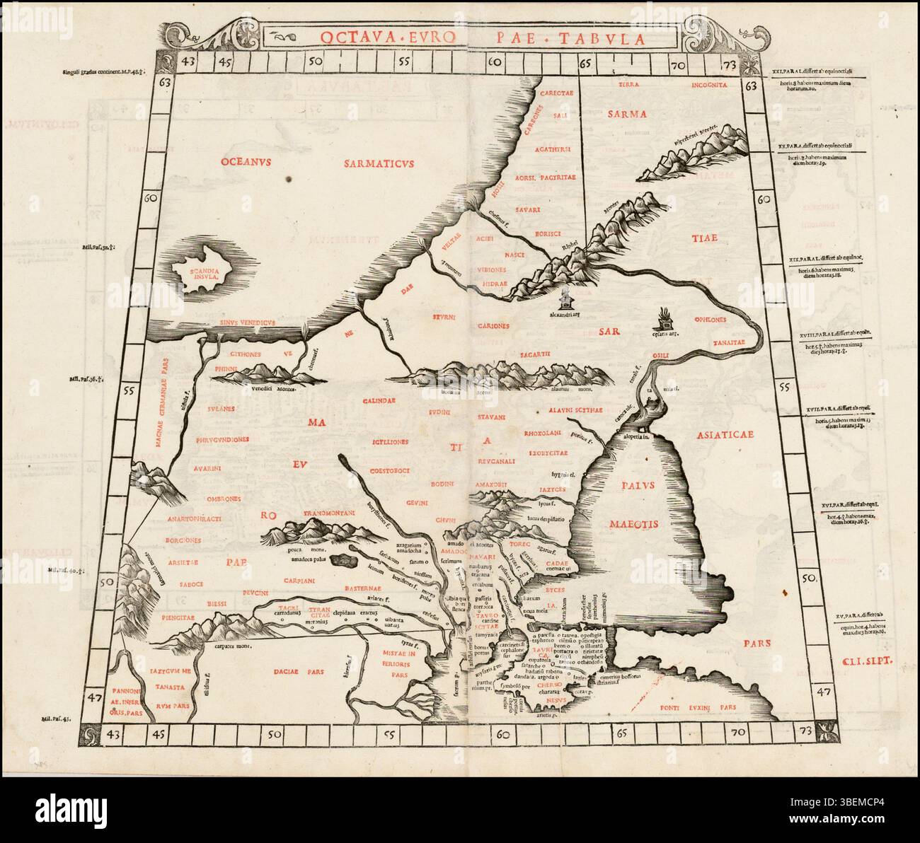 The map of Eastern Europe, "Octava Europae Tabula" from Claudius ...