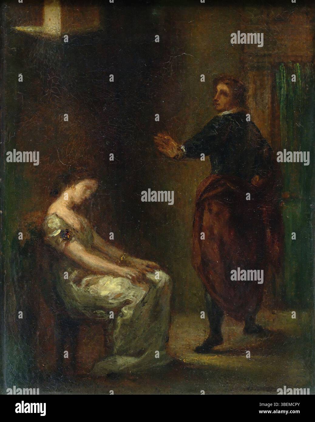 Eugène Delacroix’s painting 'Hamlet et Ophélie' from 1840 captures the ...