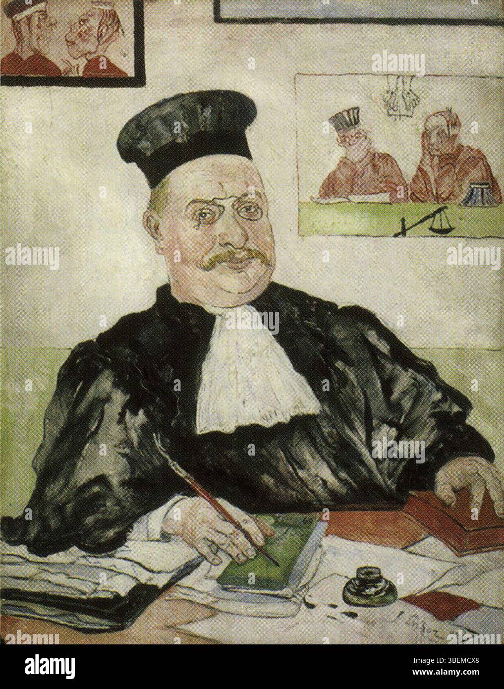 Portrait of Gustave Culus, painted by James Ensor in 1928, displays ...