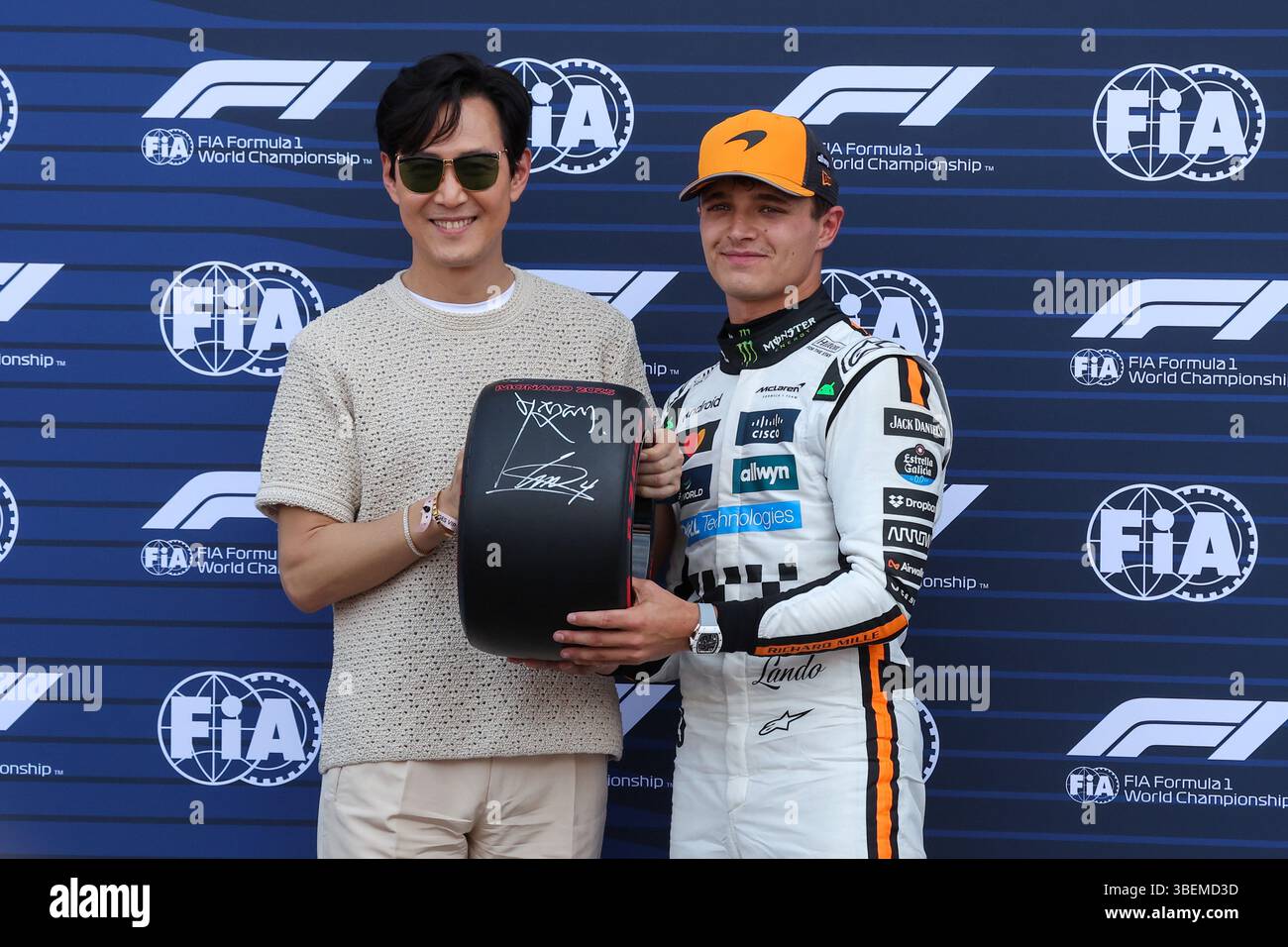 Montecarlo, Monaco. 29/18/2025. Lando Norris, Lee Jung-Jae actor ...