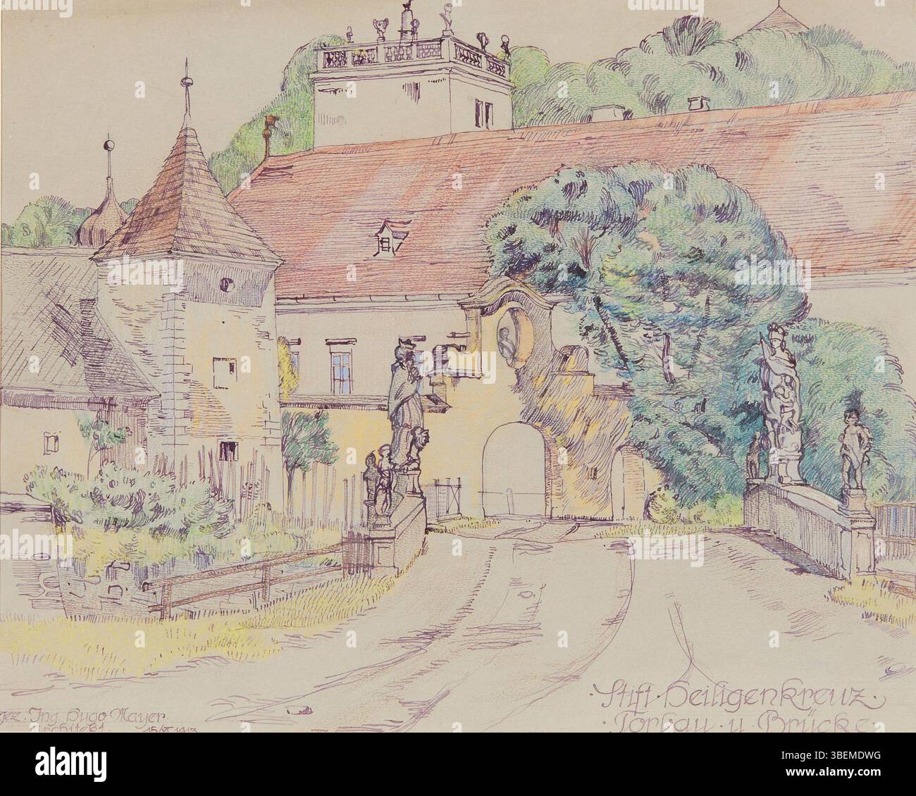 This drawing by architect Hugo Mayer, created in 1913, showcases the ...