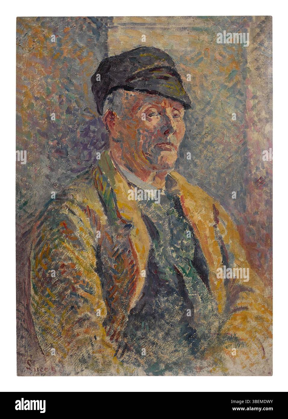 *Portrait d'un Paysan* by Maximilien Luce (circa 1900) depicts a ...