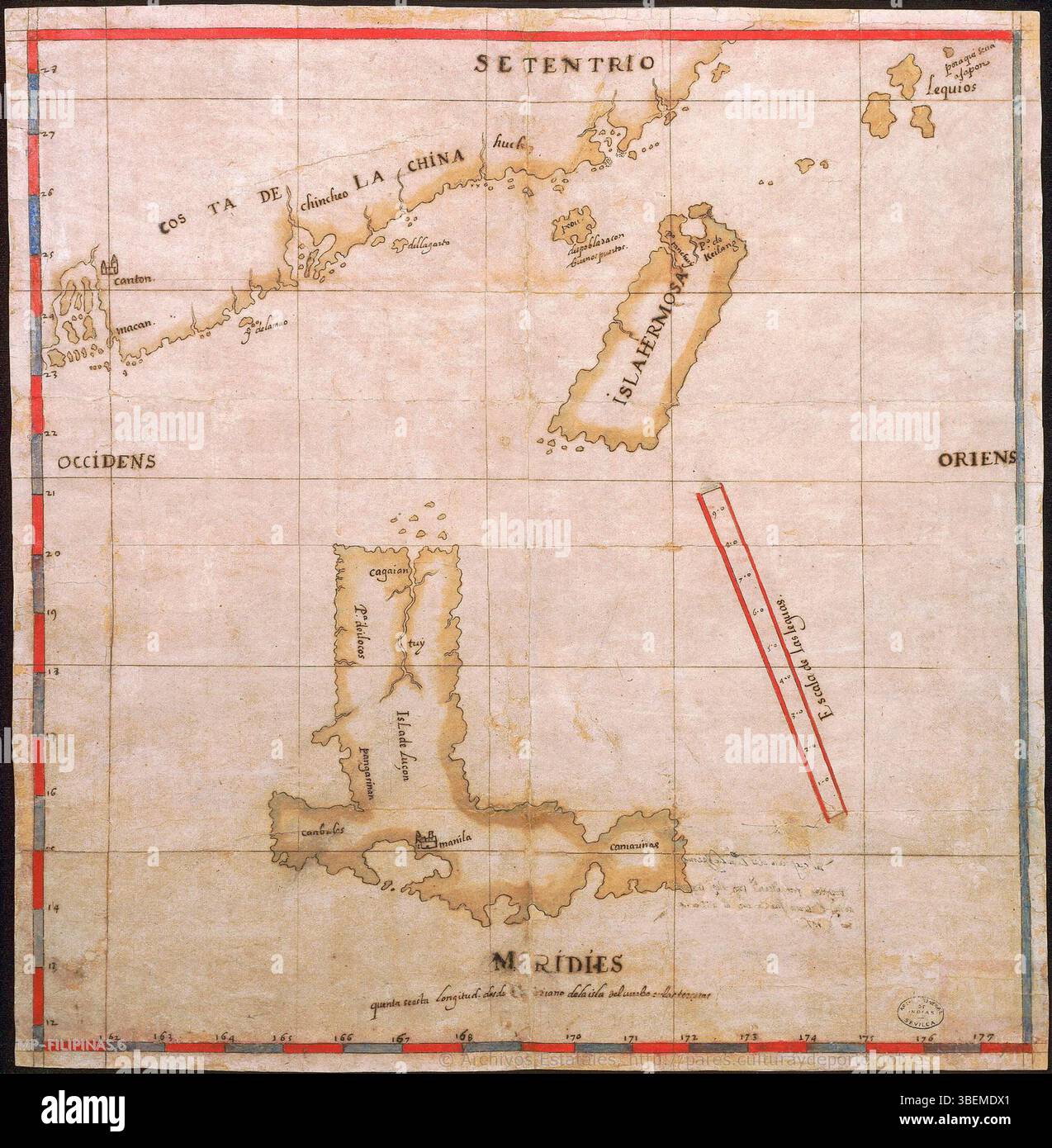 Map created by Fernando de los Ríos Coronel in 1683, showing Taiwan ...