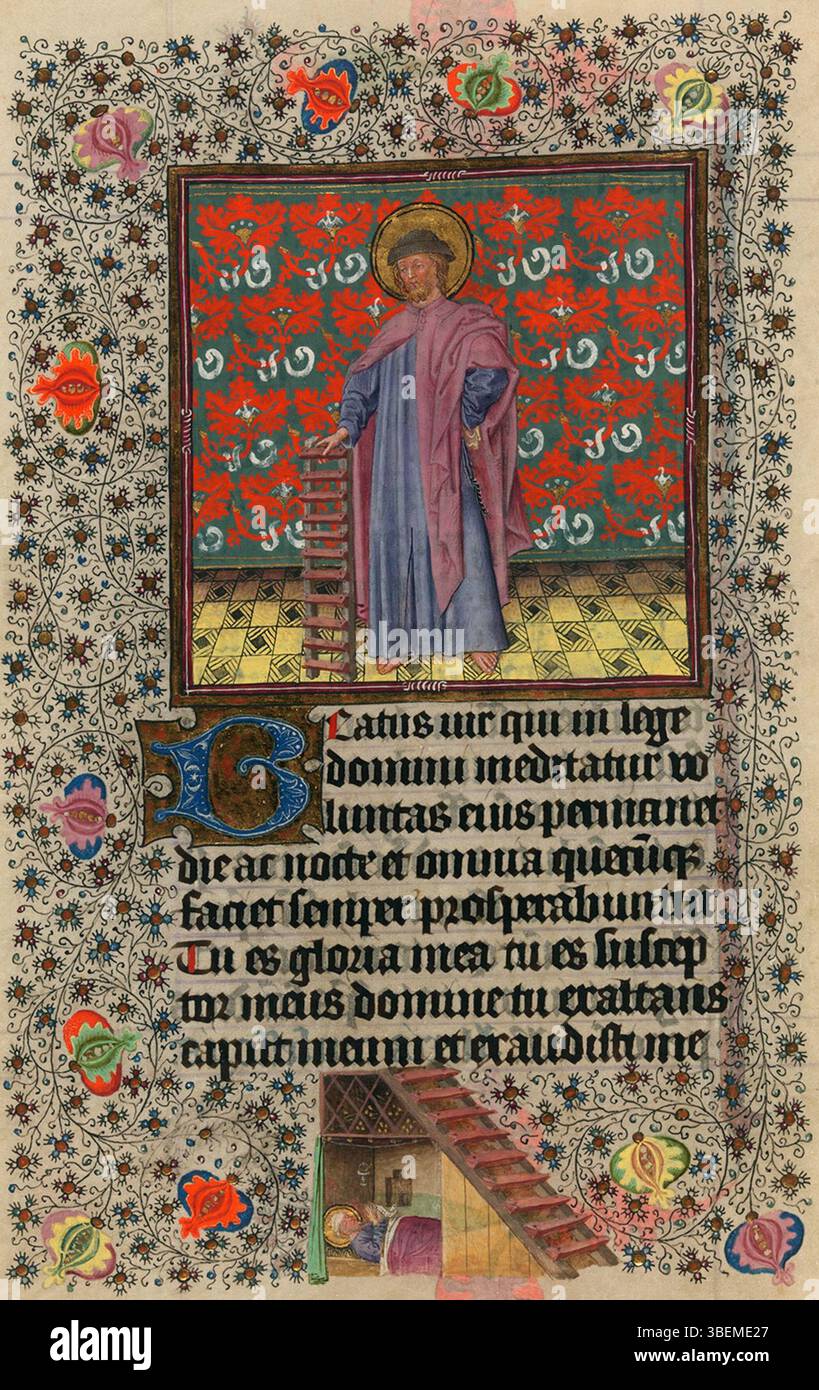 Illuminated manuscript page from the Hours of Catherine of Cleves ...