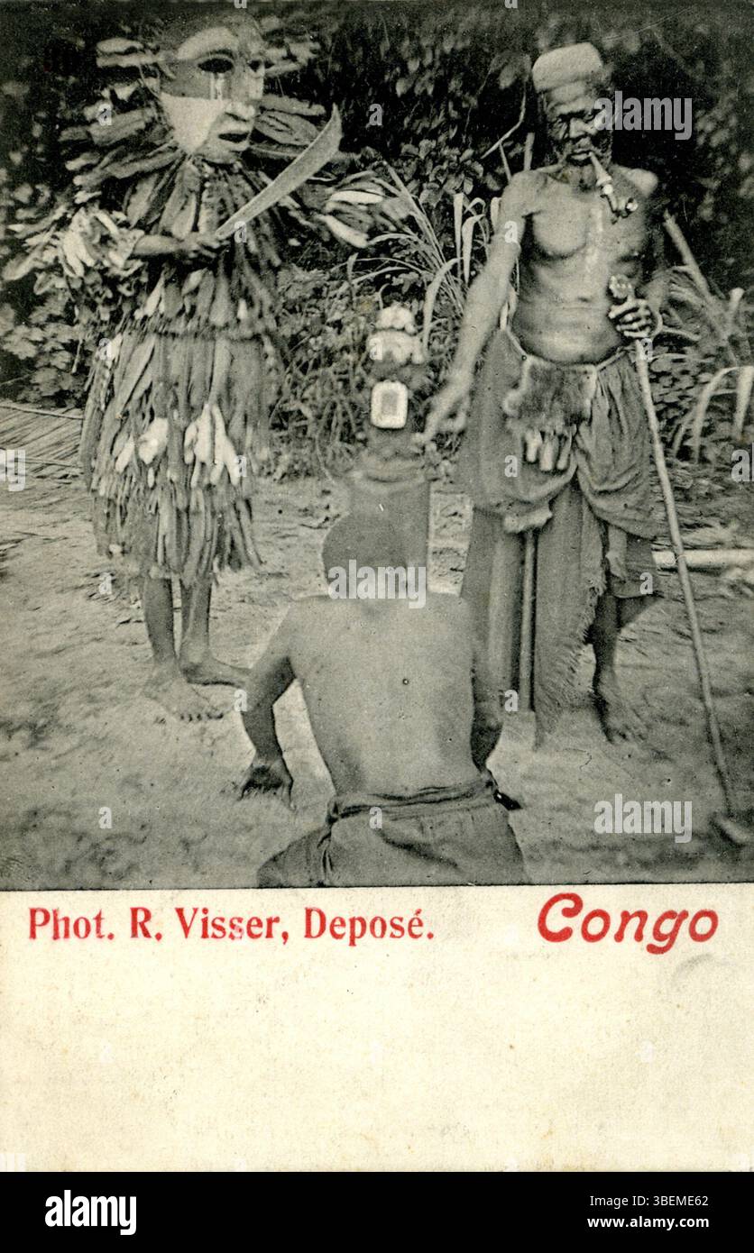 A field photo postcard by Robert Visser, circa 1900, featuring a Woyo ...