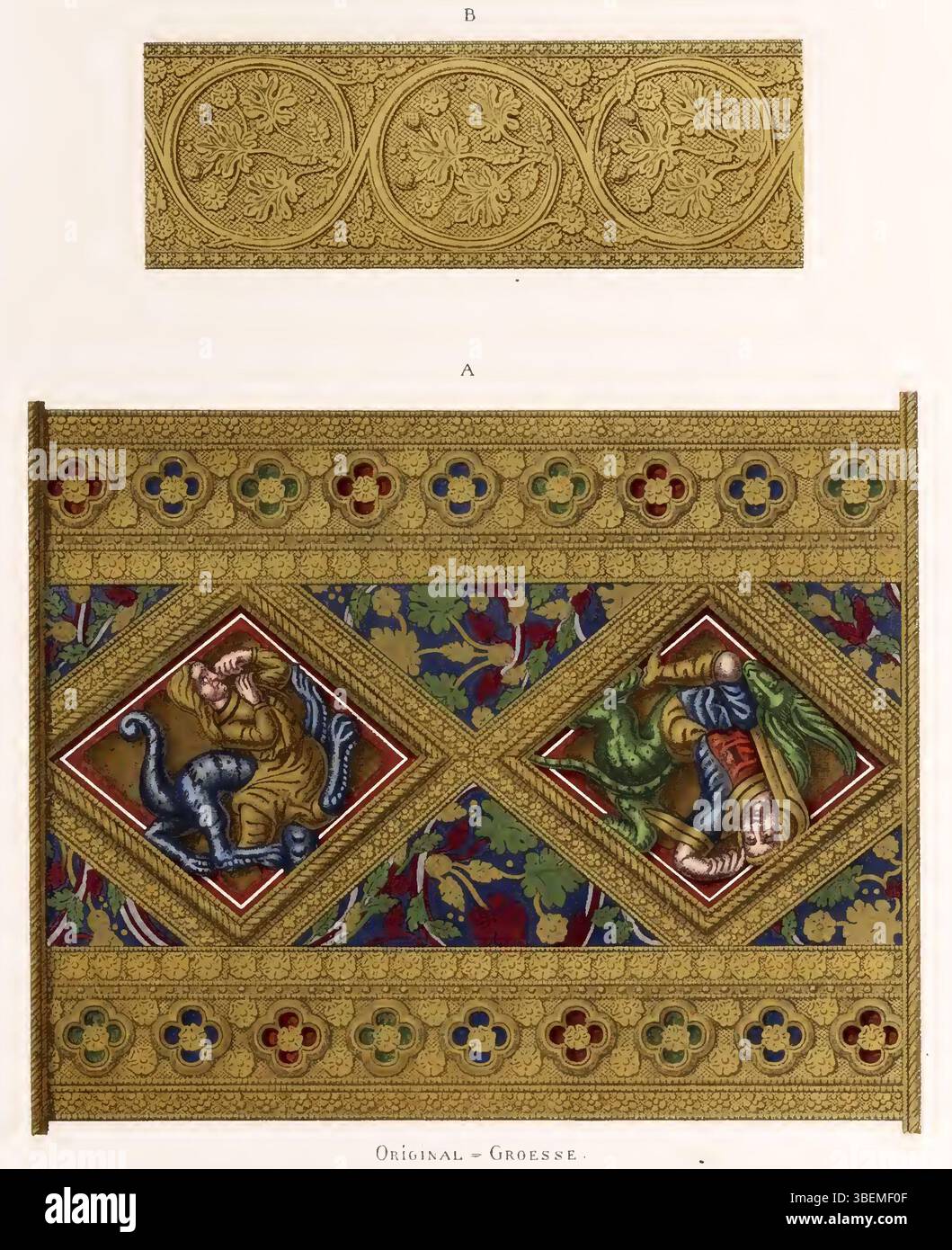 An illustration from 1857 showing another aspect of the Aschaffenburger Brettspiel, focusing on ...