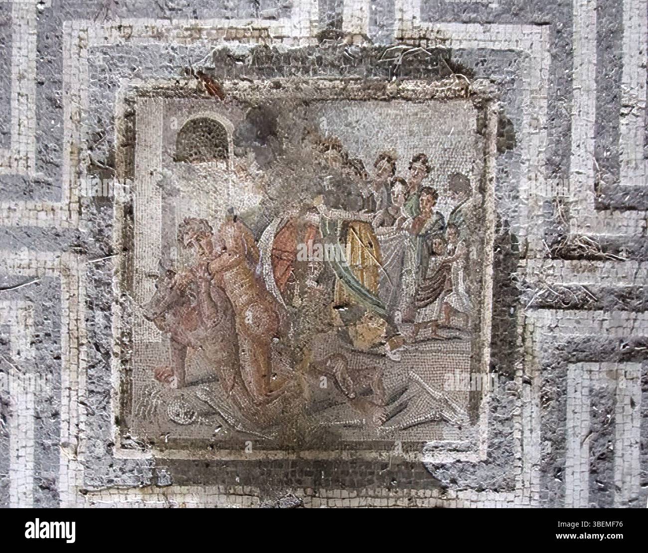 The mosaic of Theseus and the Minotaur, located in Room 42 of the House ...