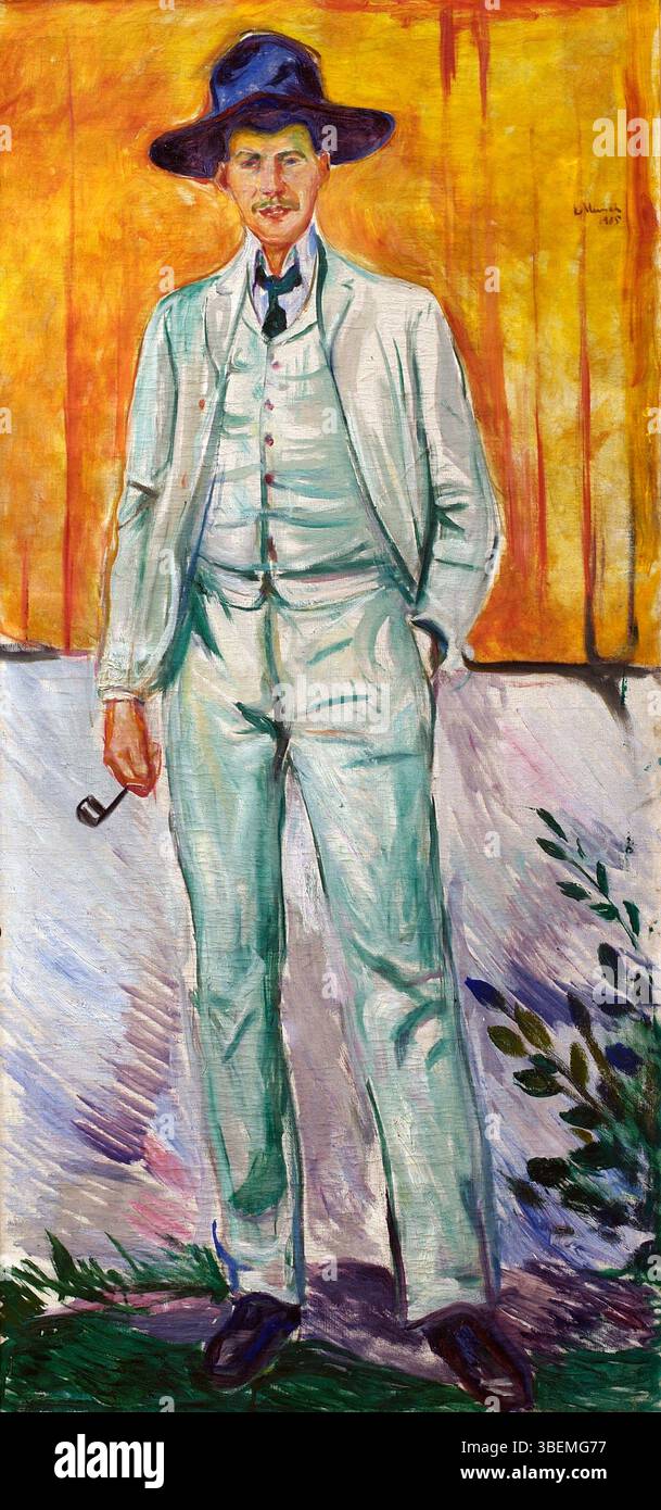 Edvard Munch's 1905 portrait of the painter Ludvig Karsten, part of the ...