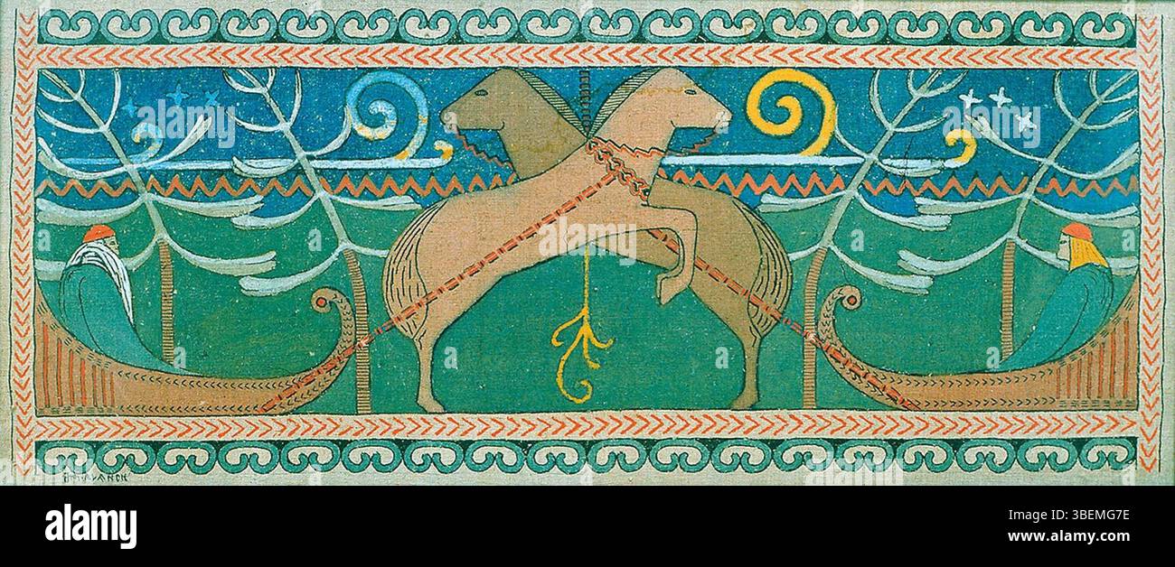 'The Clash of Väinämöinen and Joukahainen' by Joseph Alanen, painted ...