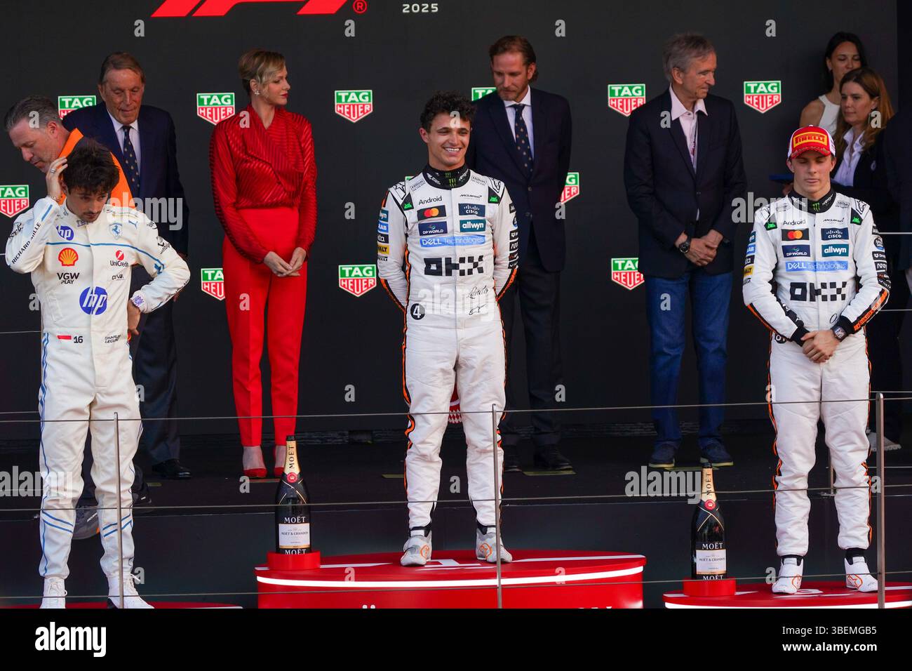 Montecarlo, Monaco. 29/27/2025. Charles Leclerc, Lando Norris, Oscar ...