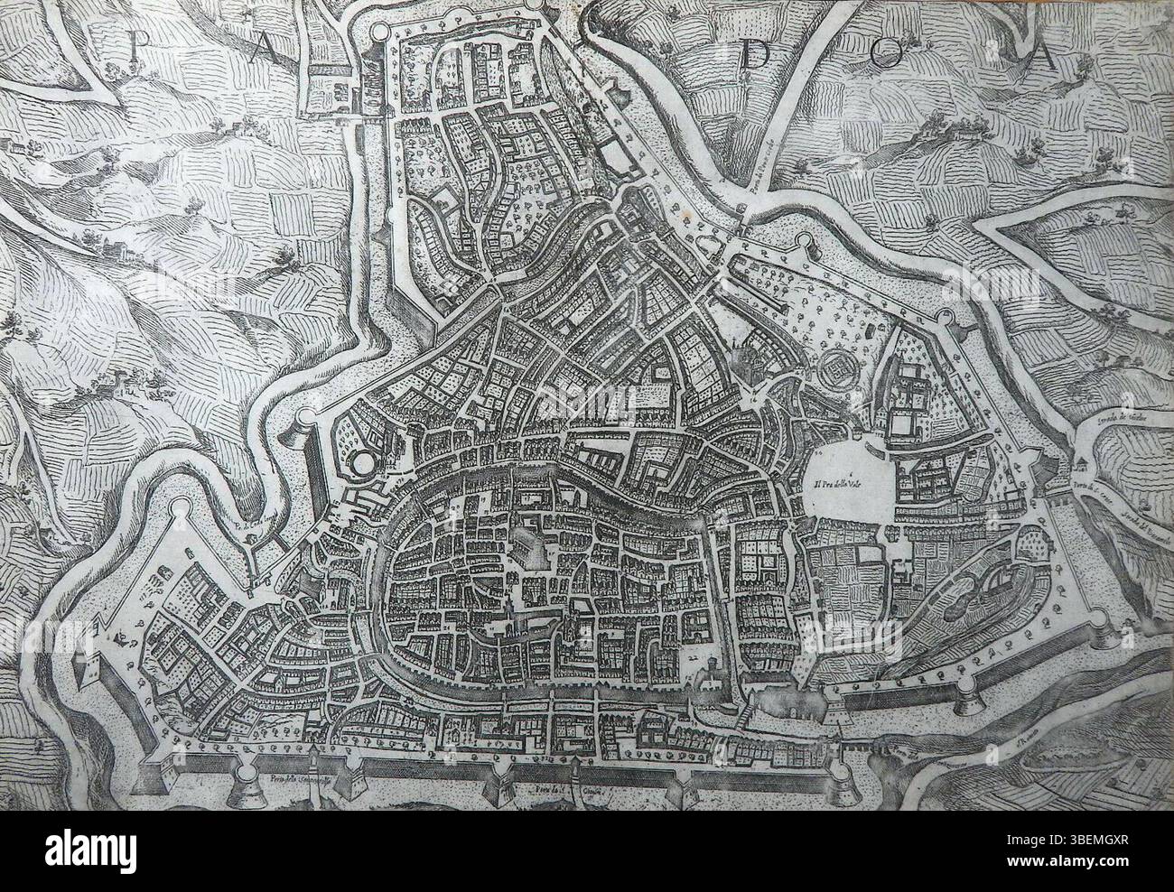 This map of Padua, published by Matteo Florimi in 1600 and drawn by ...