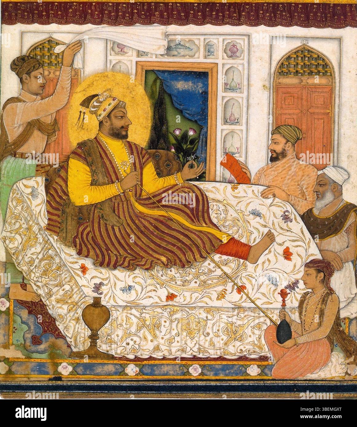 Attributed to the Bombay Painter, this circa 1660 painting depicts the ...