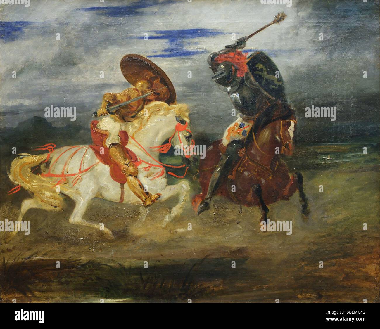 Eugène Delacroix’s 'Combat de chevaliers dans la campagne' (Combat of ...