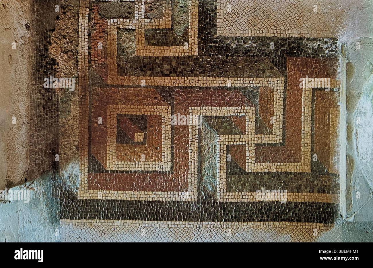 The Oecus 43 mosaic from the House of the Labyrinth in Pompeii, dating ...