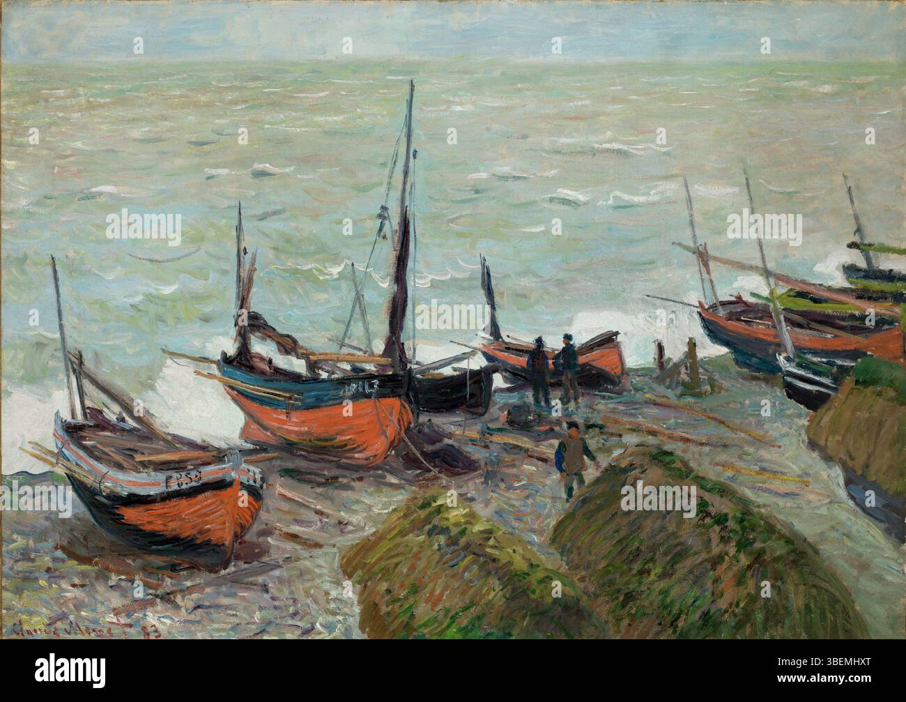 Fishing Boats, a painting by Claude Monet from 1883, captures boats on ...