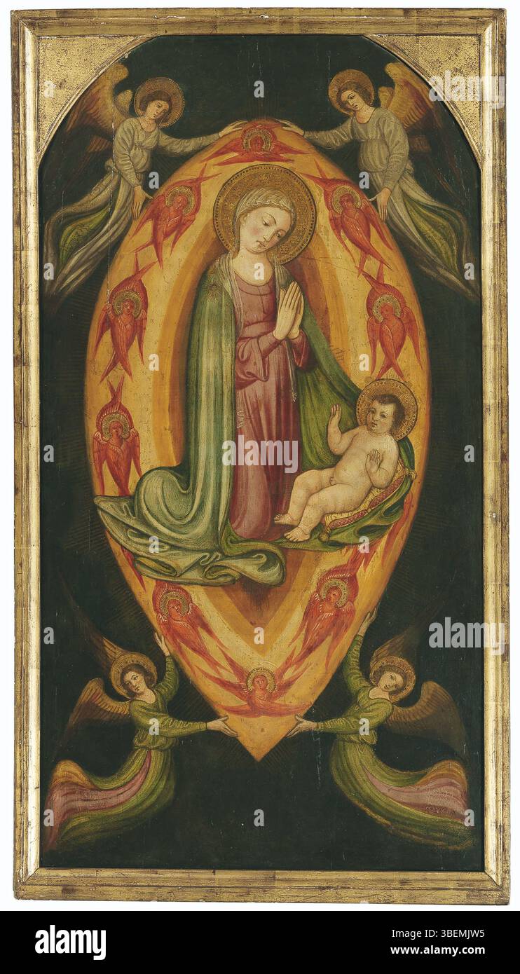 This artwork by Antonio di Maso depicts the Madonna and Child in a ...