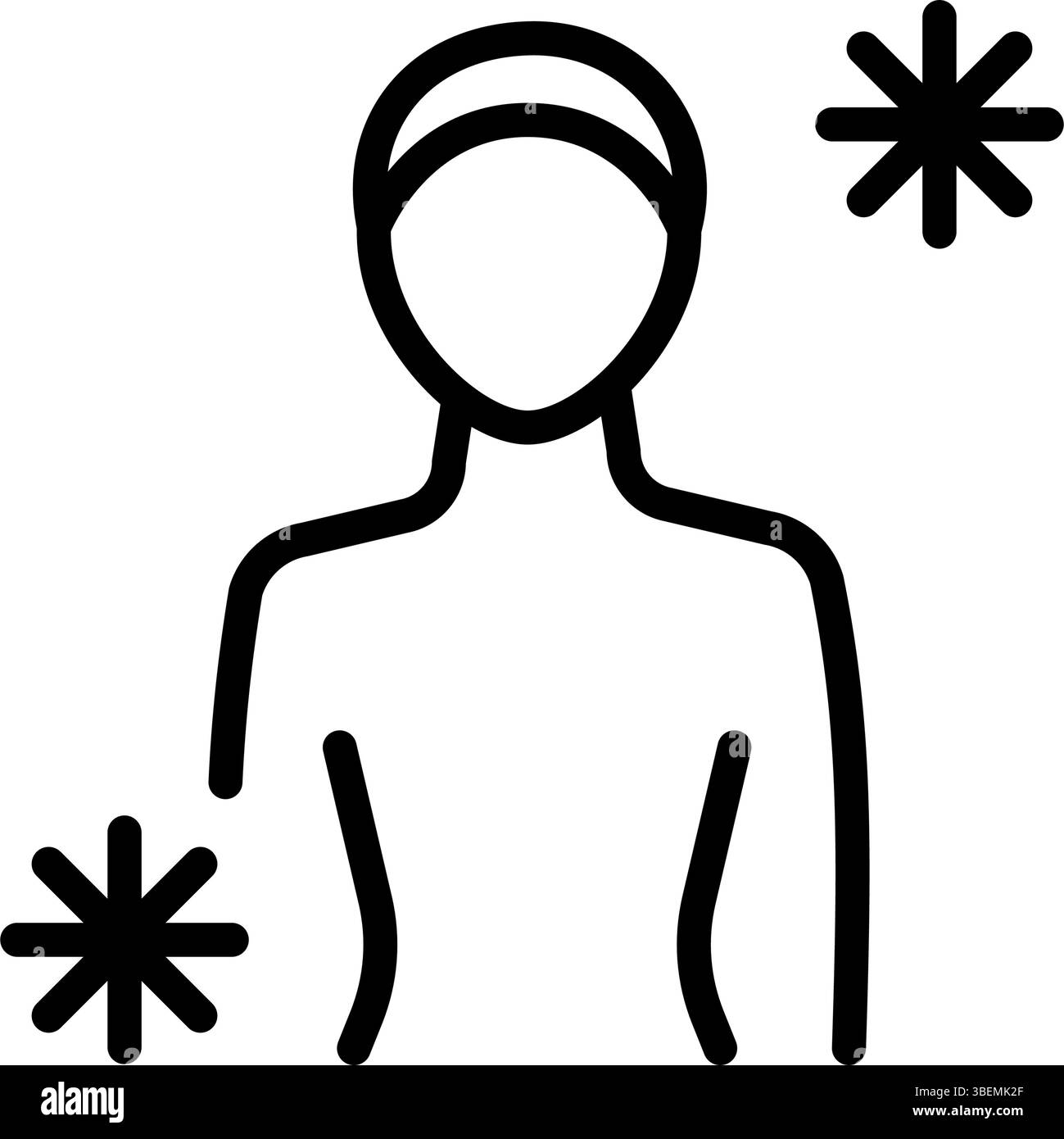 Hypothermia Outline Icon. Vector Illustration of Person with Cold ...