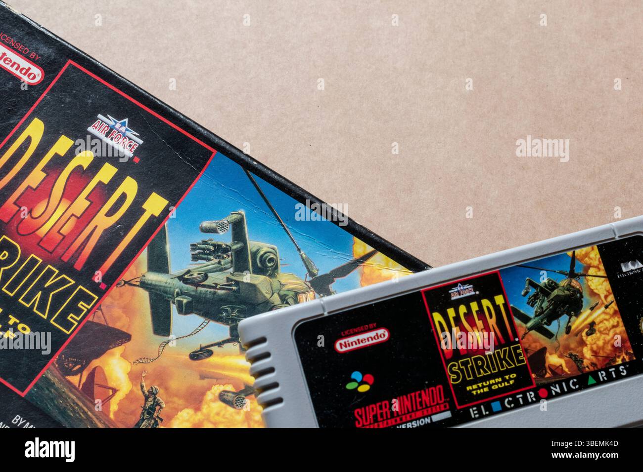 Desert Strike: Return to the Gulf game box with a cartridge isolated on ...