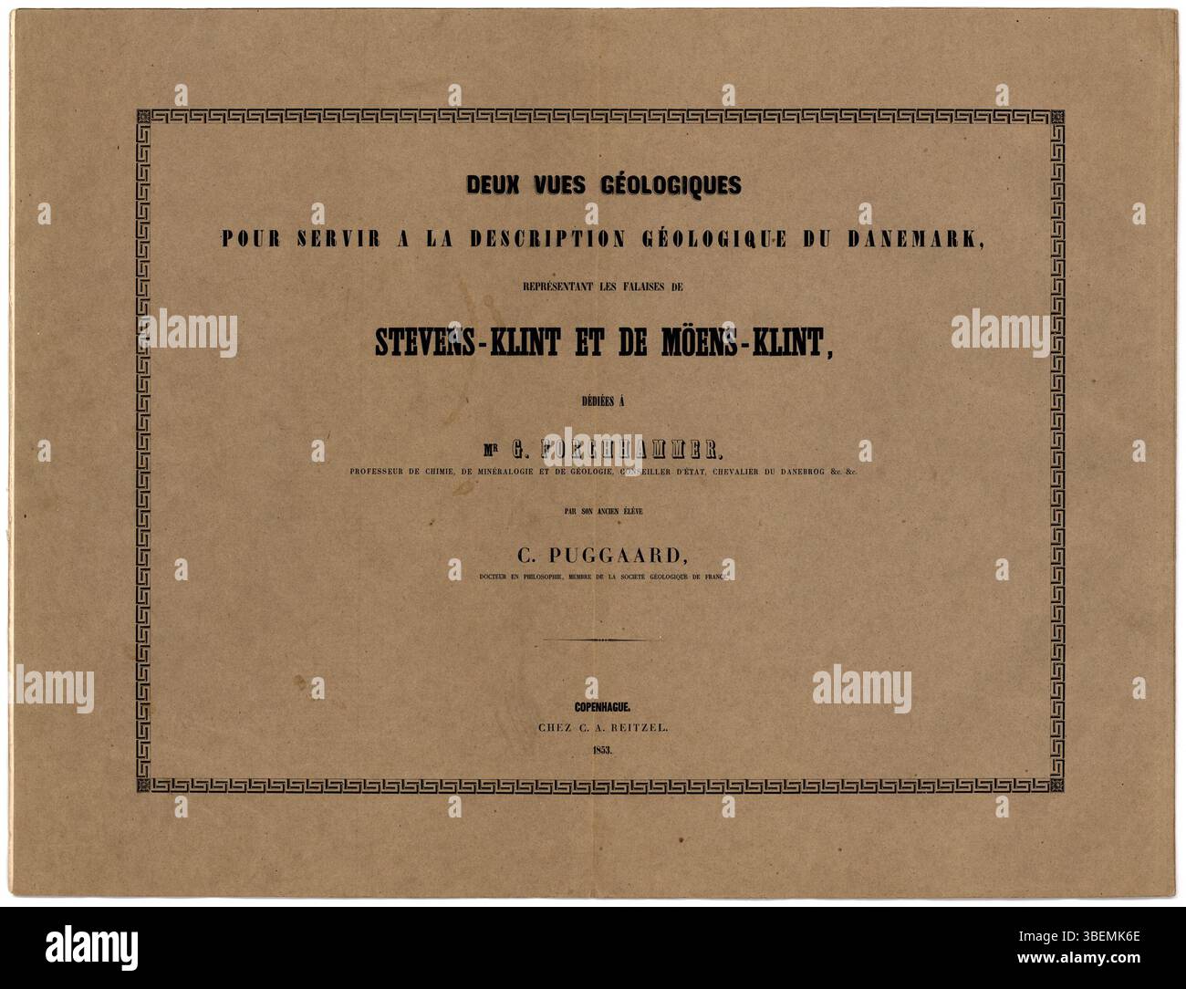 A geological study from the 19th century by Christopher Puggaard, presenting two illustrations ...