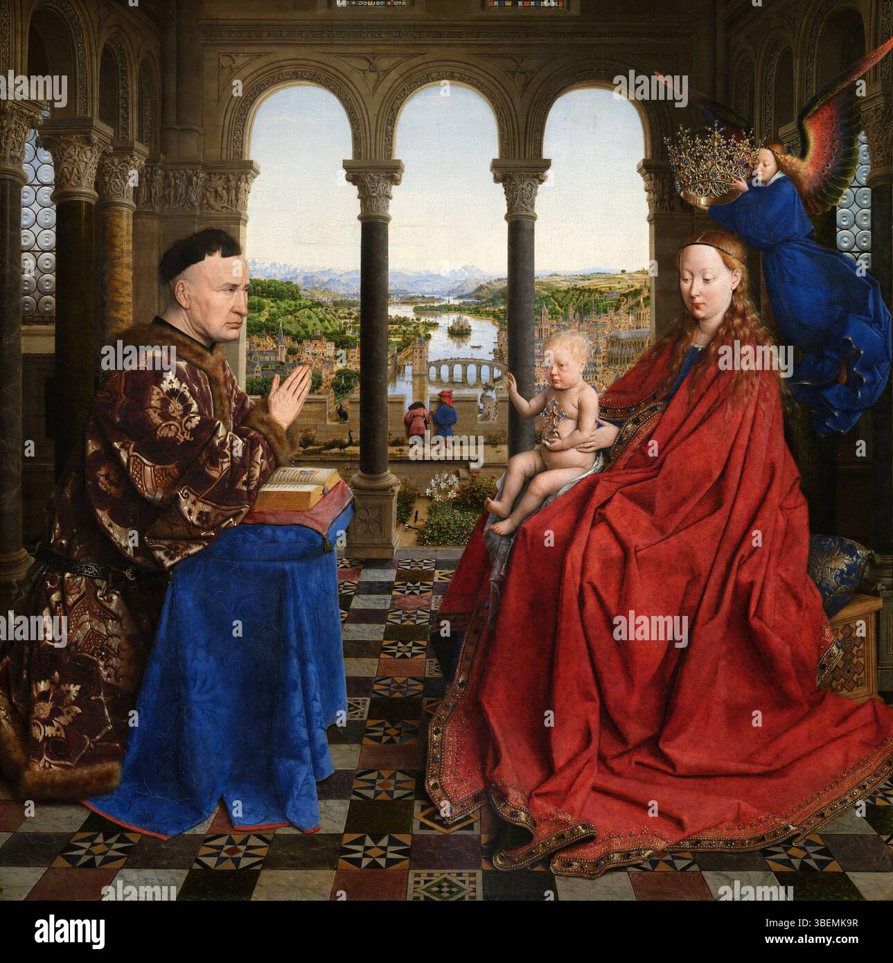 Early 15th-century painting by Jan van Eyck depicting the Madonna and ...