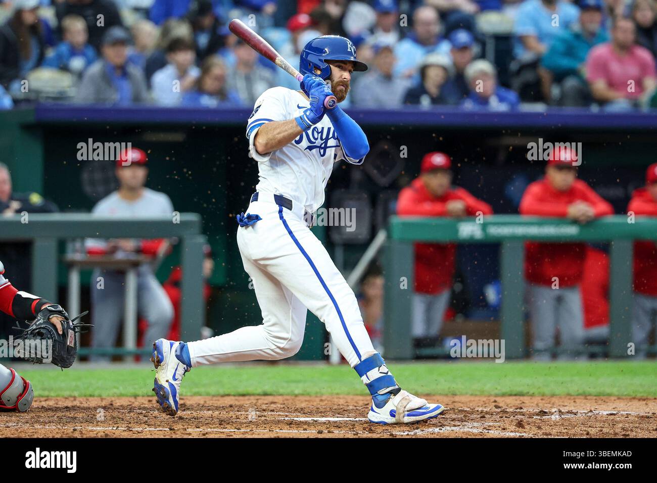 May 27, 2025: Kansas City Royals right fielder John Rave (26) bats ...