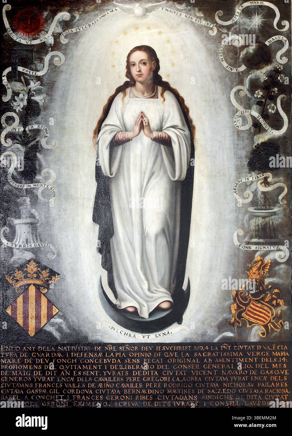 This oil painting, created by Agustín Ridaura in 1625, depicts the ...