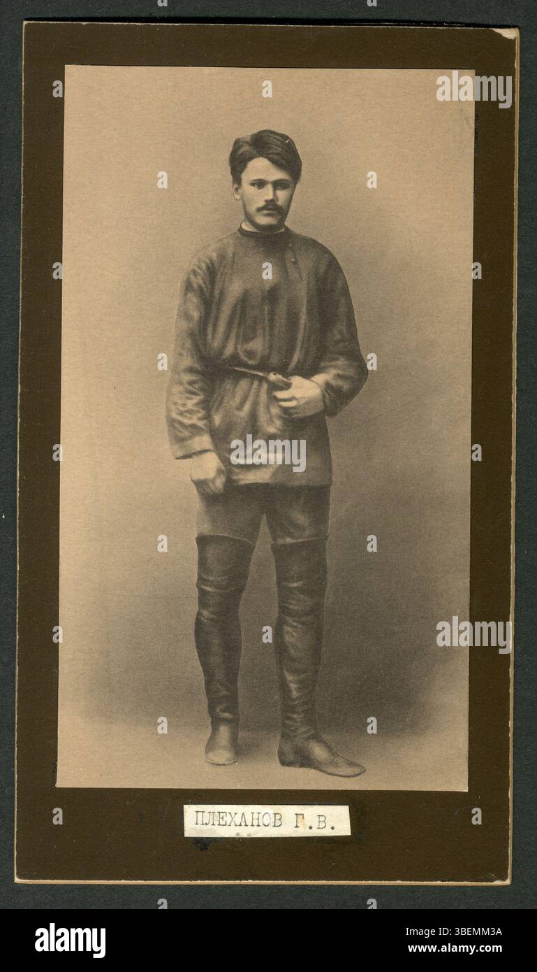 This image shows Georgi Plekhanov, a key figure in Russian Marxism, as ...