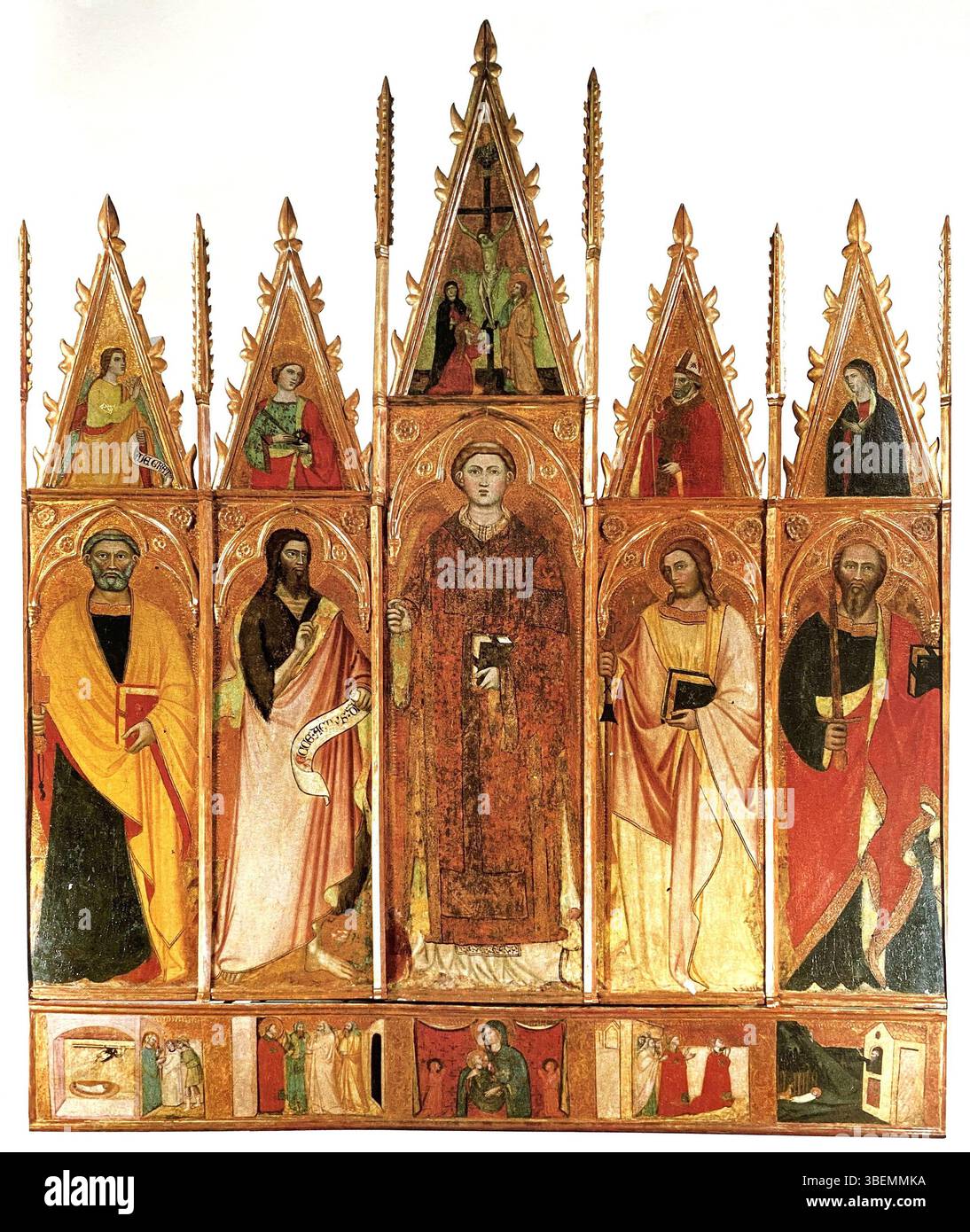 This 1330s altarpiece by Lippo Memmi features five saints: Peter, John ...