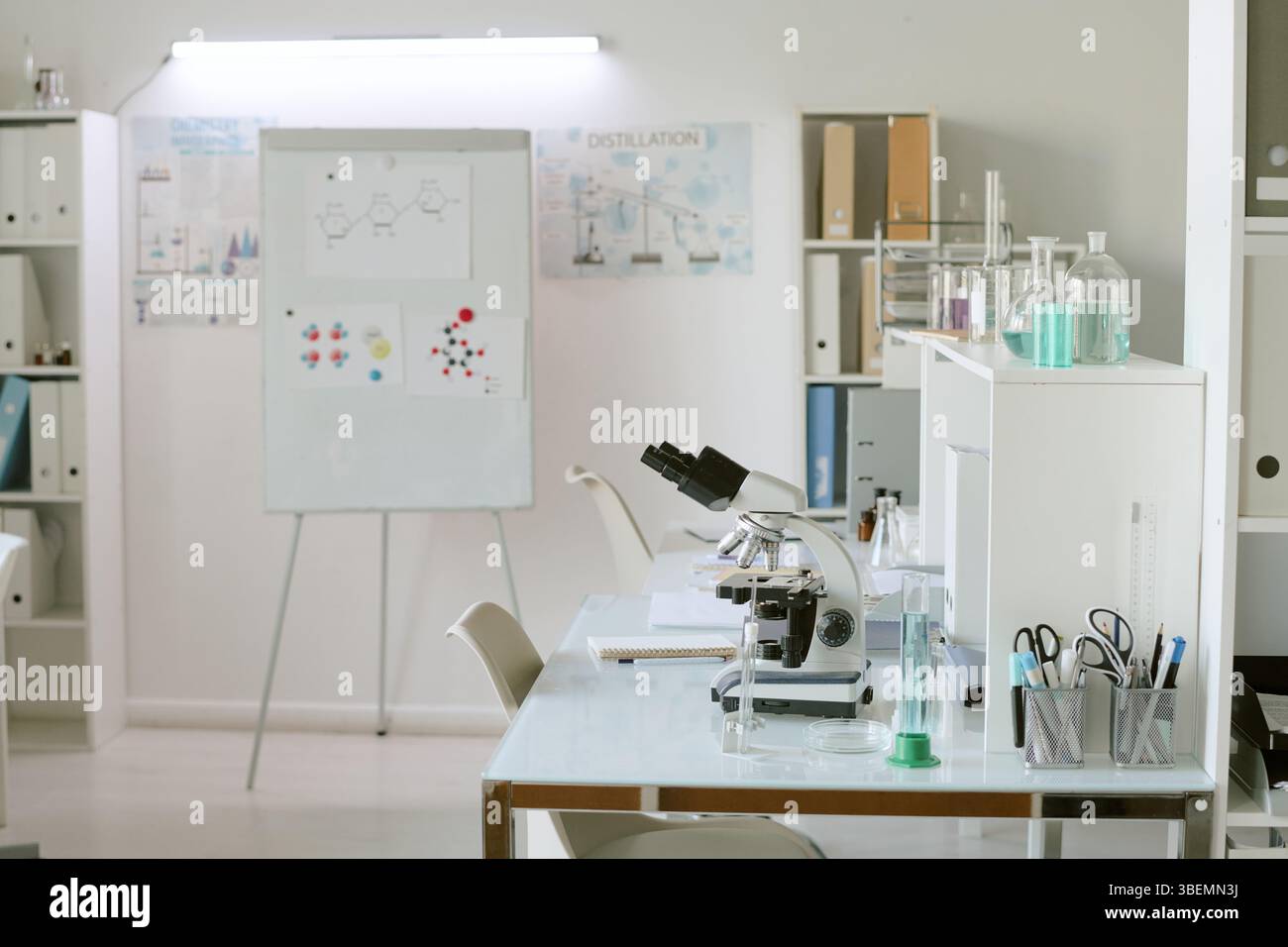 Modern laboratory setup featuring advanced scientific equipment and ...