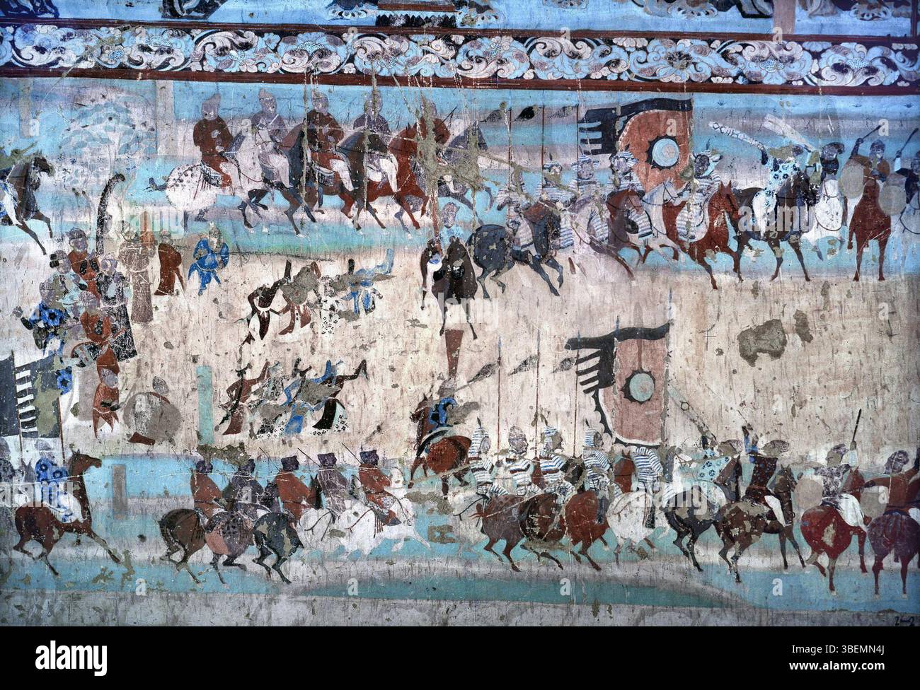 A mural from Mogao Cave 156, dating back to the late Tang Dynasty ...