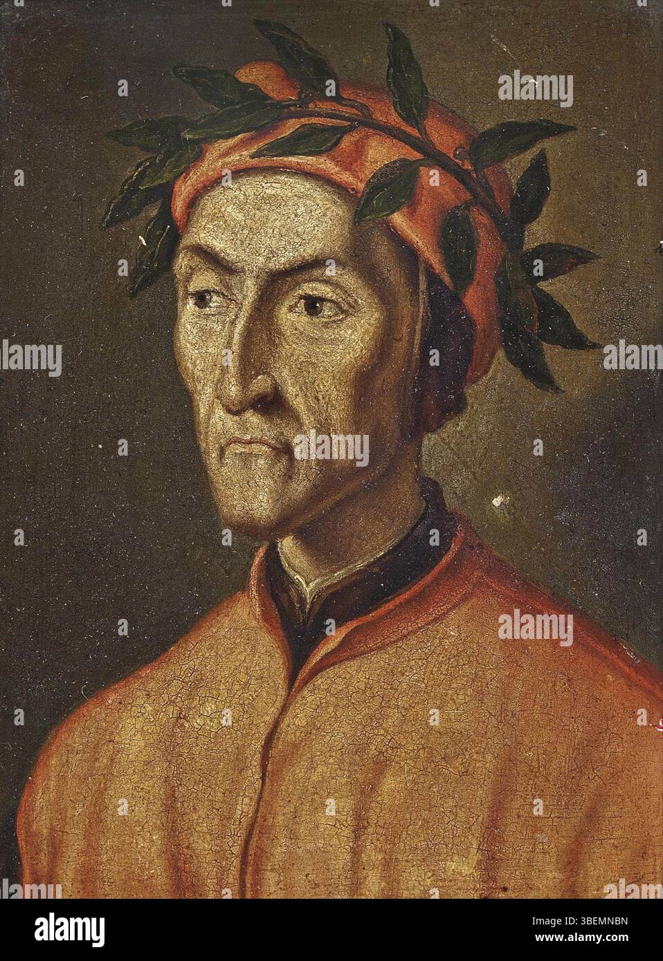 A 19th-century portrait of Dante Alighieri, the renowned Italian poet ...