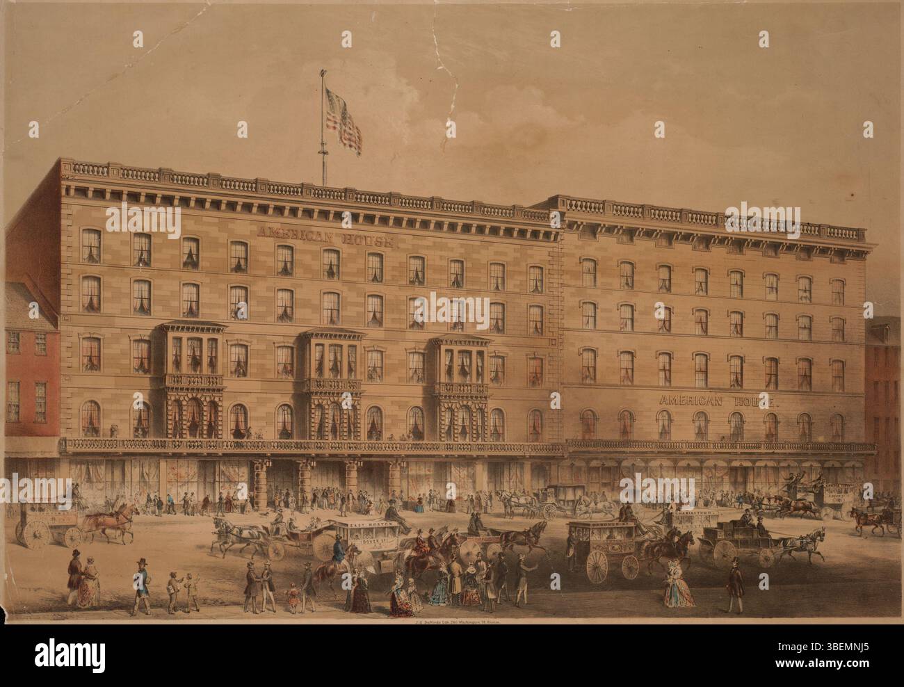 Lithograph by J. H. Bufford based on Lewis Rice’s 1851–1852 drawing of ...