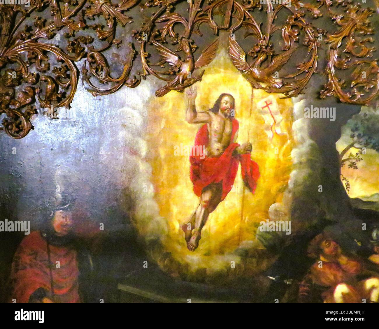 1719 panel painting of the Resurrection of Christ on the left wing of ...
