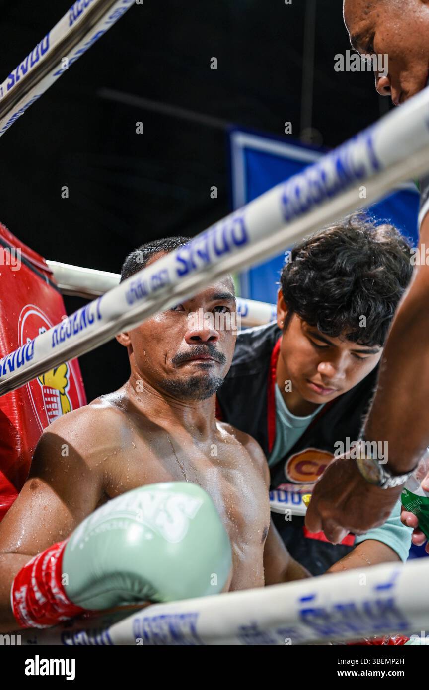 Rangsit, Thailand. 28th May, 2025. Thammanoon Niyomtrong (L) and Roland Toyogon (R) seen in ...