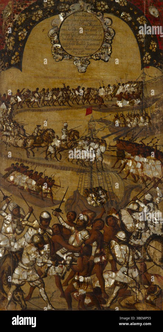 This 17th-century painting by Miguel González portrays a dramatic ...