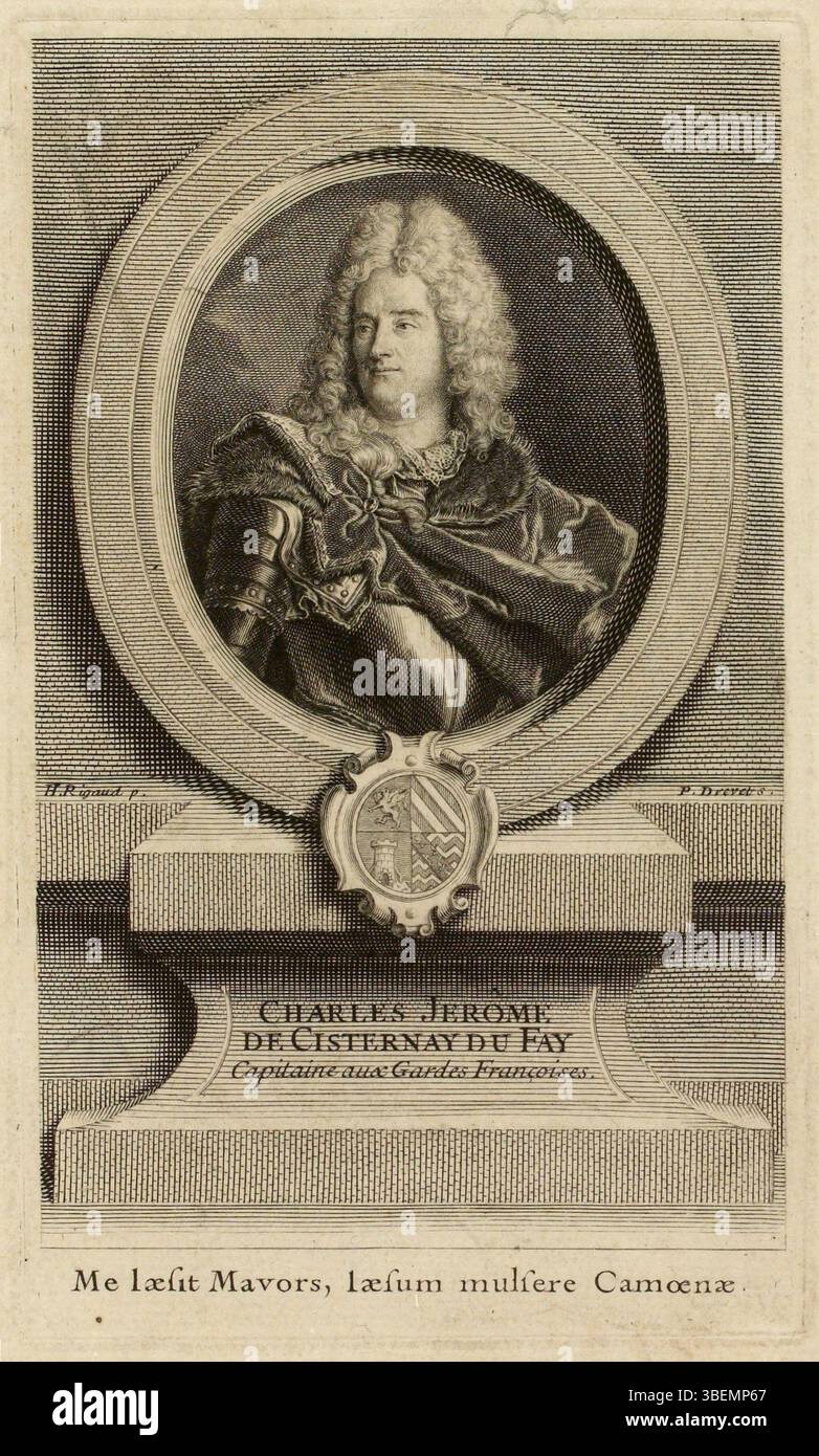 This engraving depicts Charles Jérôme de Cisternay du Fay, a 18th ...