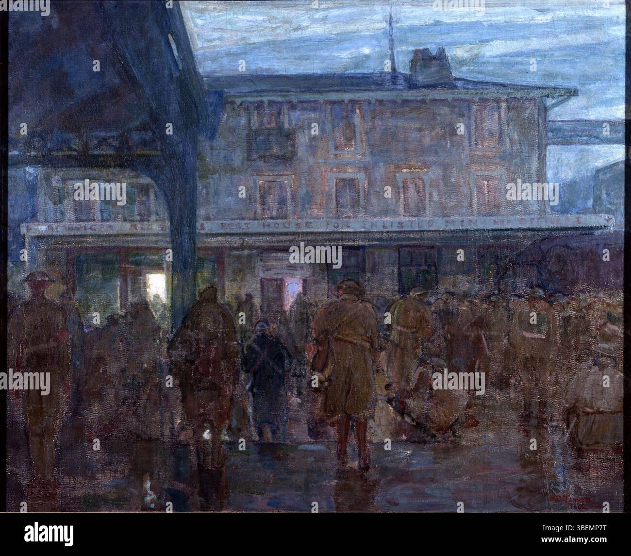 'ARC Canteen, Tour, France' is a 1918 oil painting by Henry Ossawa ...