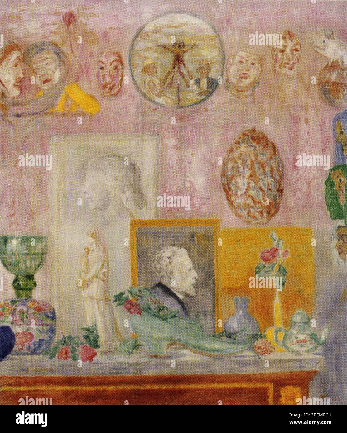 *Souvenirs* by James Ensor is a work that reflects on memory and nostalgia. The painting ...