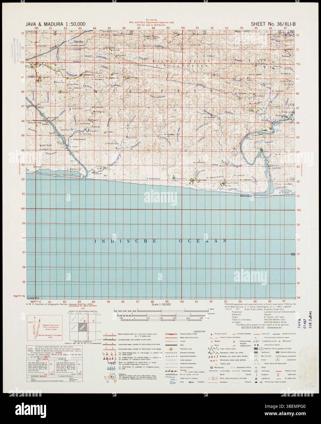 The U.S. Defence Mapping Agency’s map of Java and Madura, produced in ...