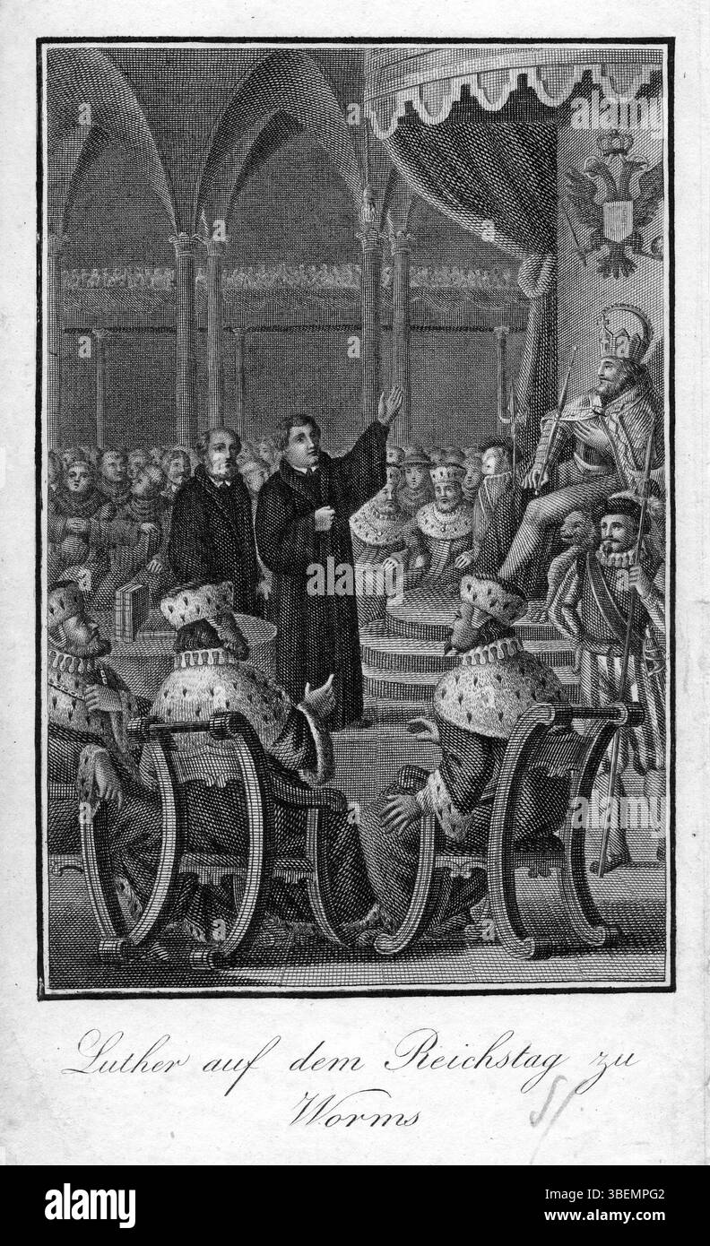 This image depicts Martin Luther at the Diet of Worms, a pivotal moment ...