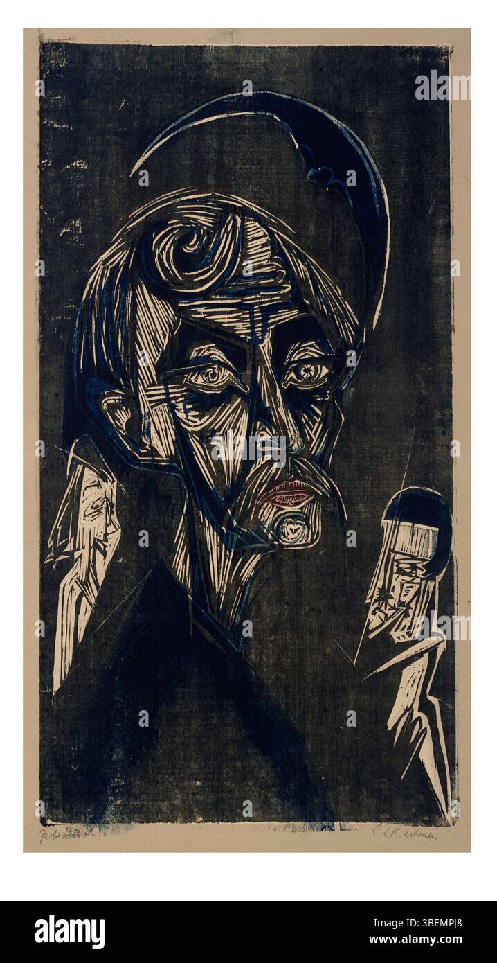 Ernst Ludwig Kirchner’s 'Blonder Maler Stirner' portrays a portrait of ...