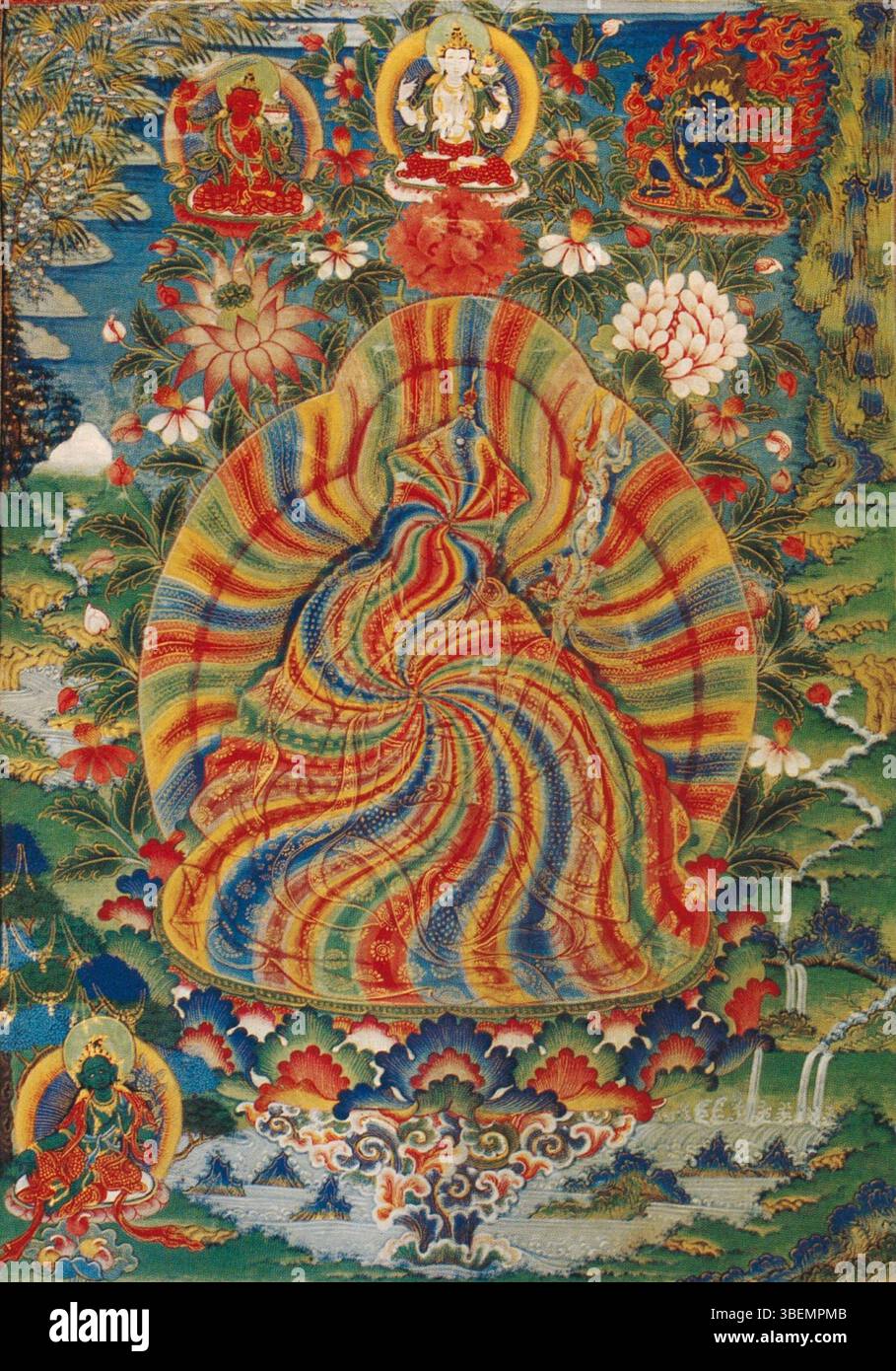 This 19th-century Tibetan thangka portrays Padmasambhava, a key figure ...