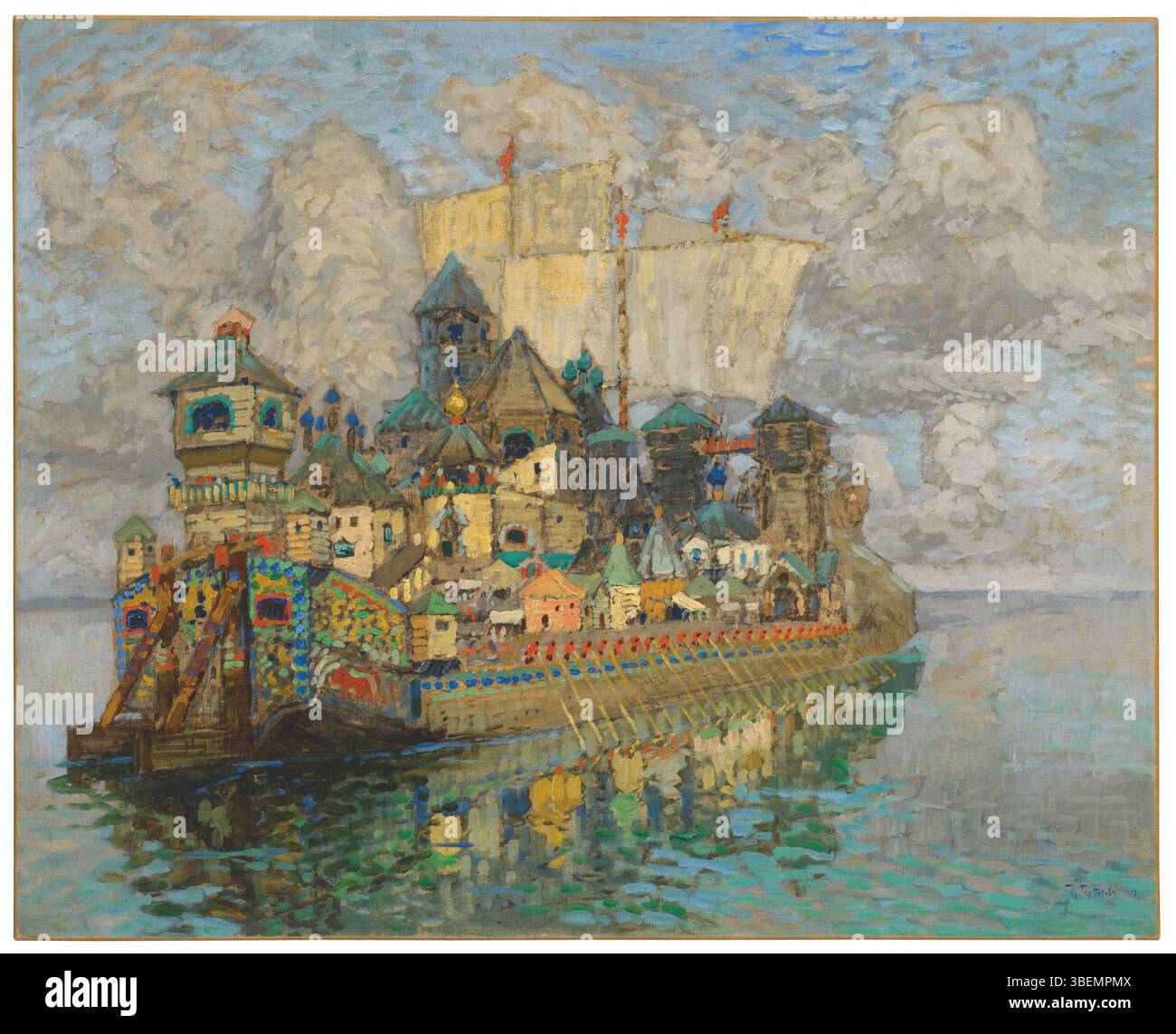 A painting by Konstantin Gorbatov (1876–1945), titled 'The Invisible ...