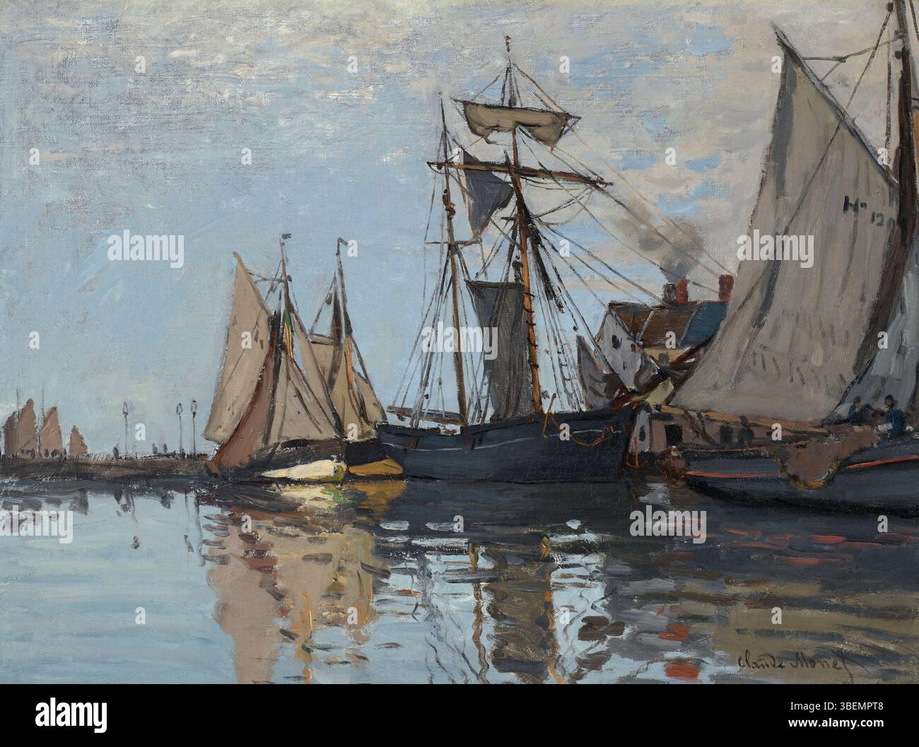 Claude Monet’s 1866 painting, *Bateaux dans le port de Honfleur ...