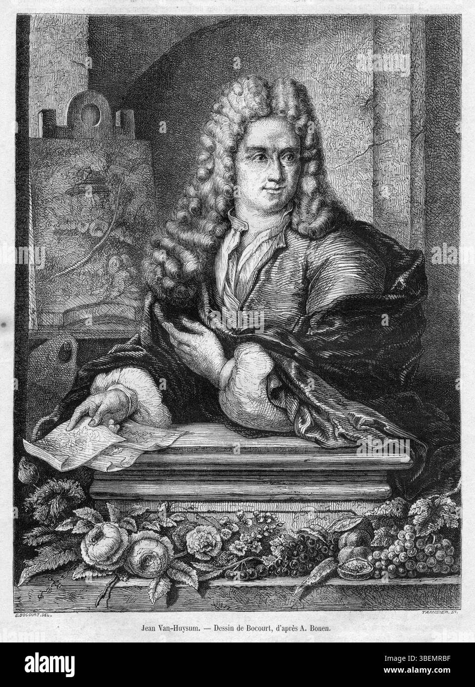 An engraving of Jan van Huijsum, created by Charles Tamisier after ...
