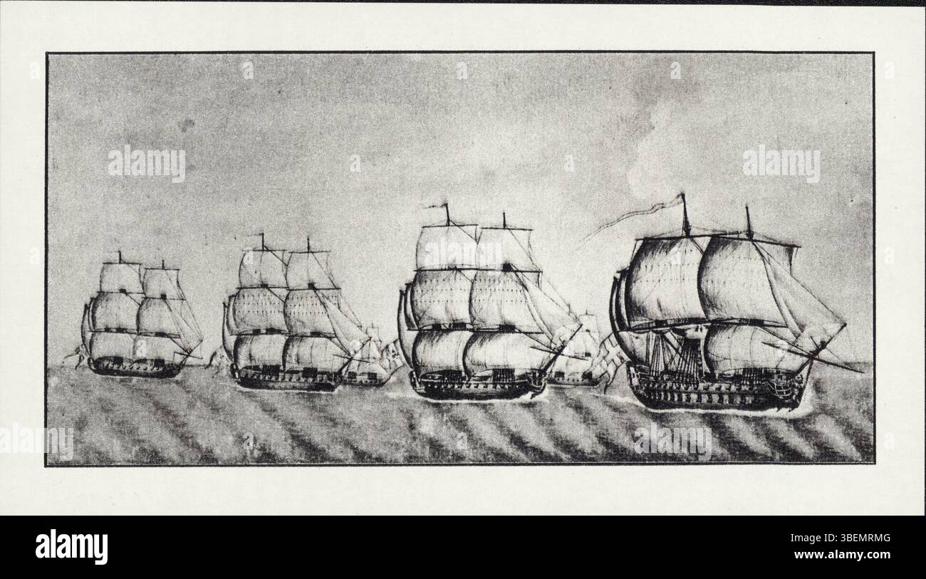 This 1780 drawing depicts the ship ‘Holsten,’ part of a convoy ...