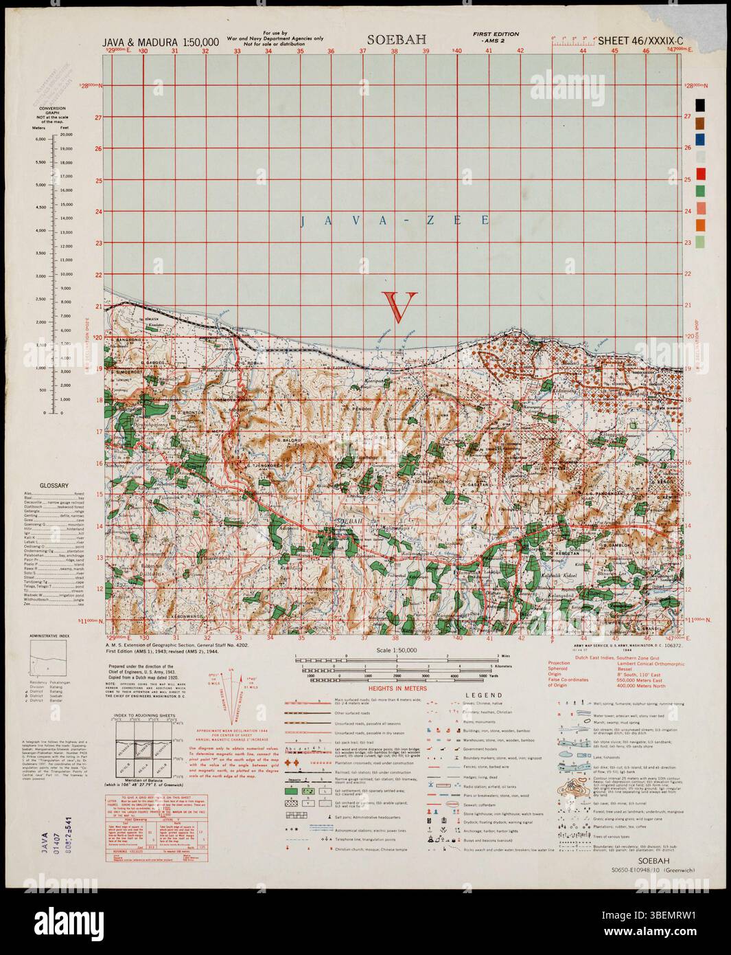 This is a 1:50,000 scale map of Java and Madura created by the US ...