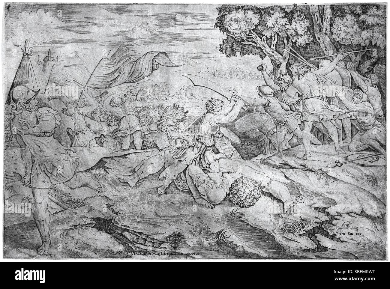 This engraving by Marcantonio Raimondi depicts the biblical scene of ...